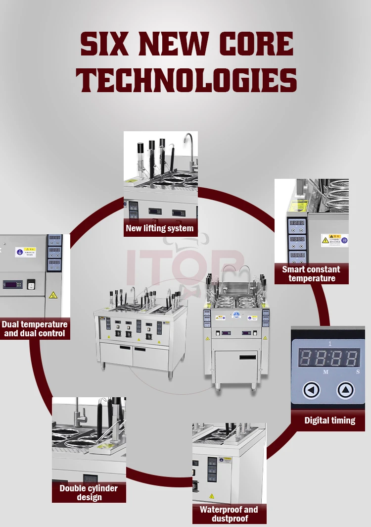 180 Bowls Electric Noodle Pasta Cooker Vending Machine Dumpling Cooking ...