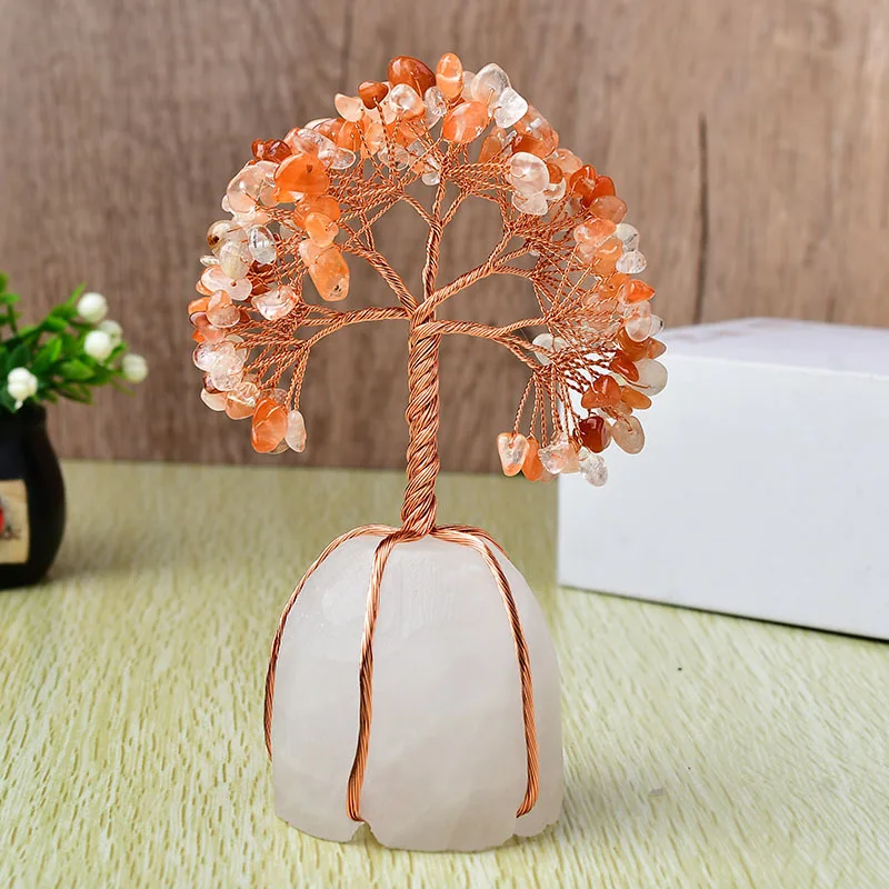 Fashion Wishing Tree Pink Crystal Base Methyst Tree Natural Crystal ...