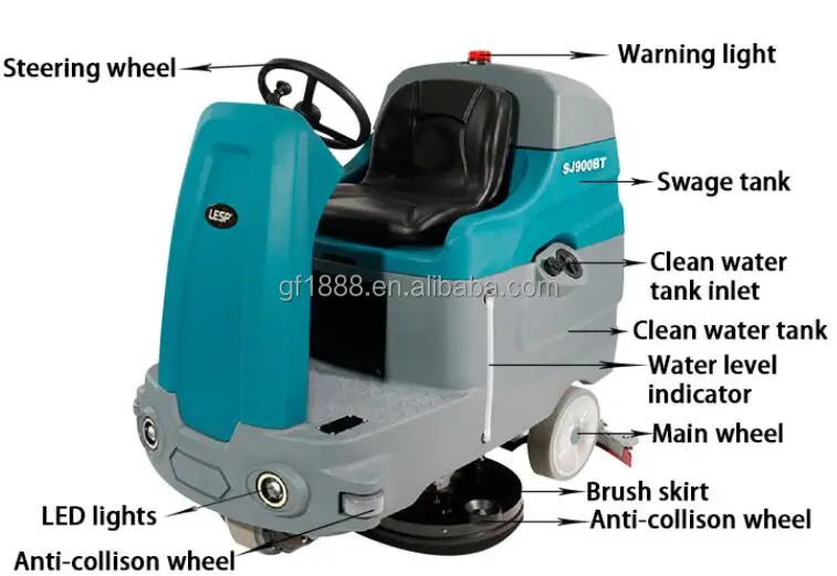 Smart Multifunction Electric Ride On Scrubber Carpet Sweeper Floor ...