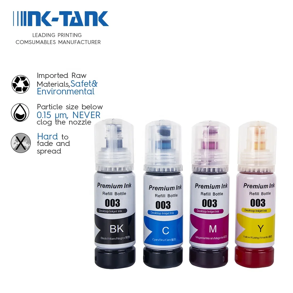 Ink-tank 003 Premium Compatible Color Bulk Water Based Bottle Refill ...