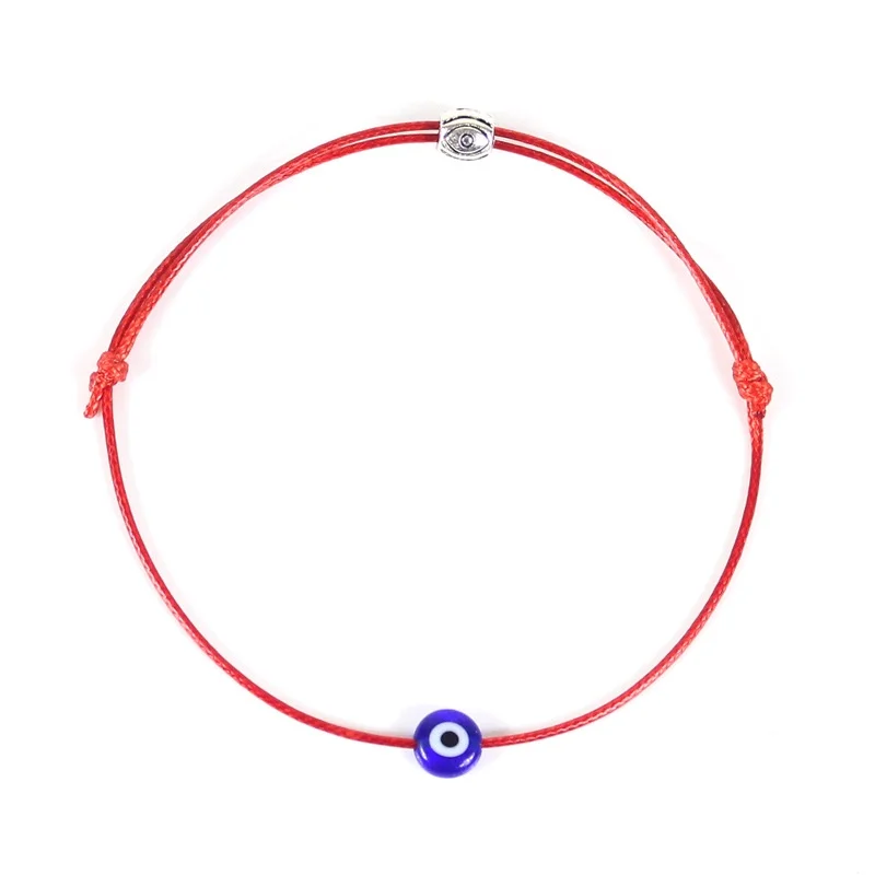 Simple Trendy Blue Eye Red Rope Bracelets For Women Men Handmade Braid ...