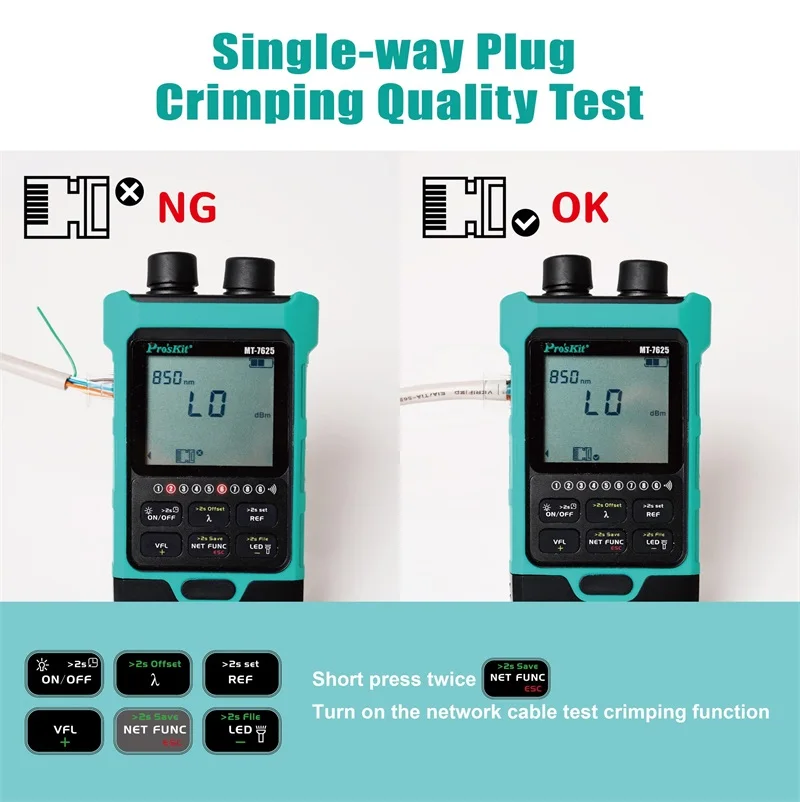 7 In 1 Fiber Optic Multimeter Built-in 15km Visual Fault Locator Tone ...