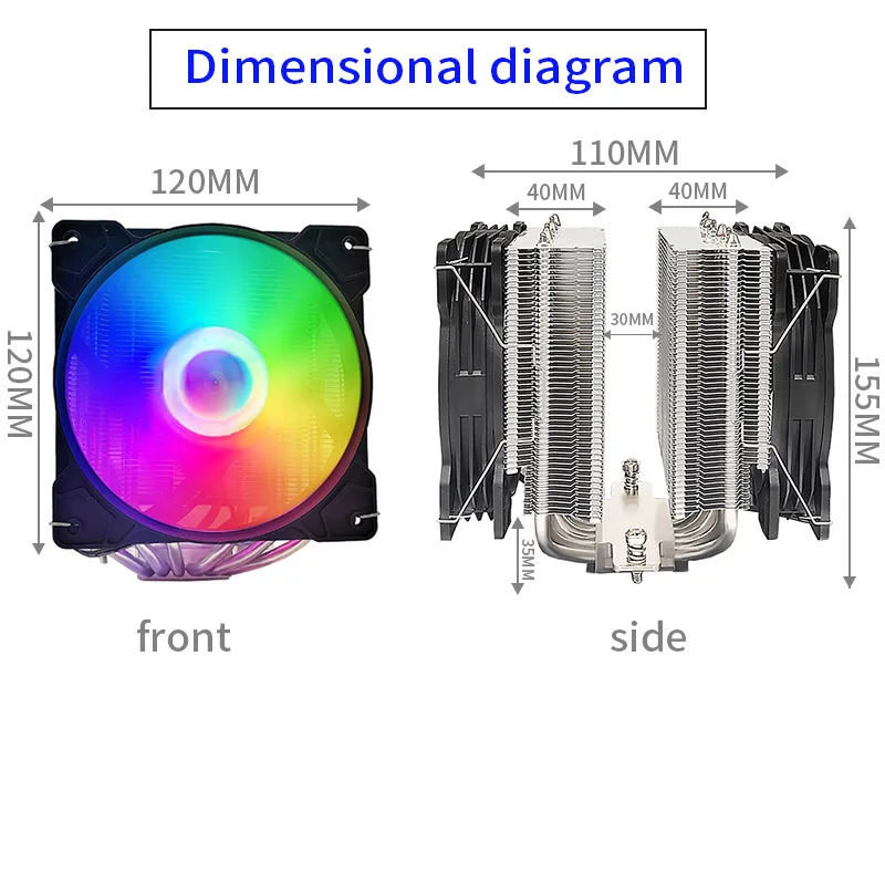 Oem Odm Custom 2023 Rgb Fan Cooling Pc Case Fan Cpu Cooler For Desktop ...