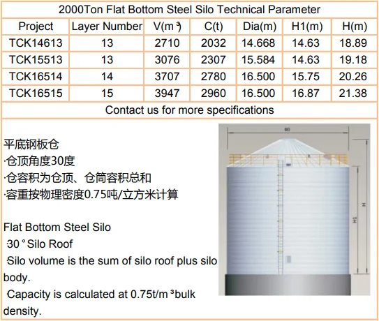 2500 Tons Grain Silos - Durable Steel Storage Solutions