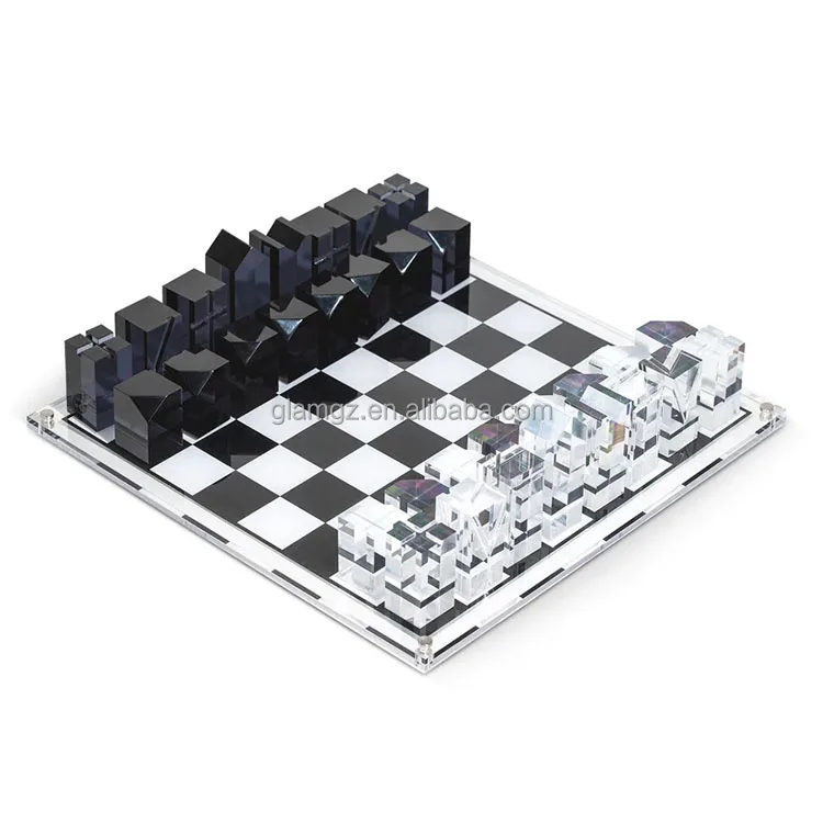 Custom Modern Chess Set - Lucite Table X O Game Set