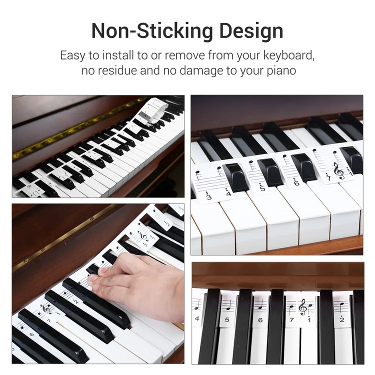 61 Key Piano Note Chart Non-sticking Removable Piano Keyboard Stickers ...