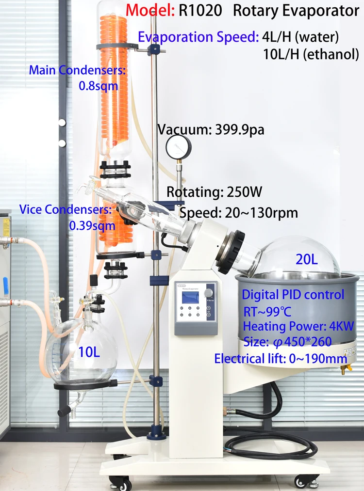 R-1020 Vacuum Distillation Vessel Glassware Kits Turnkey Setup Oil ...