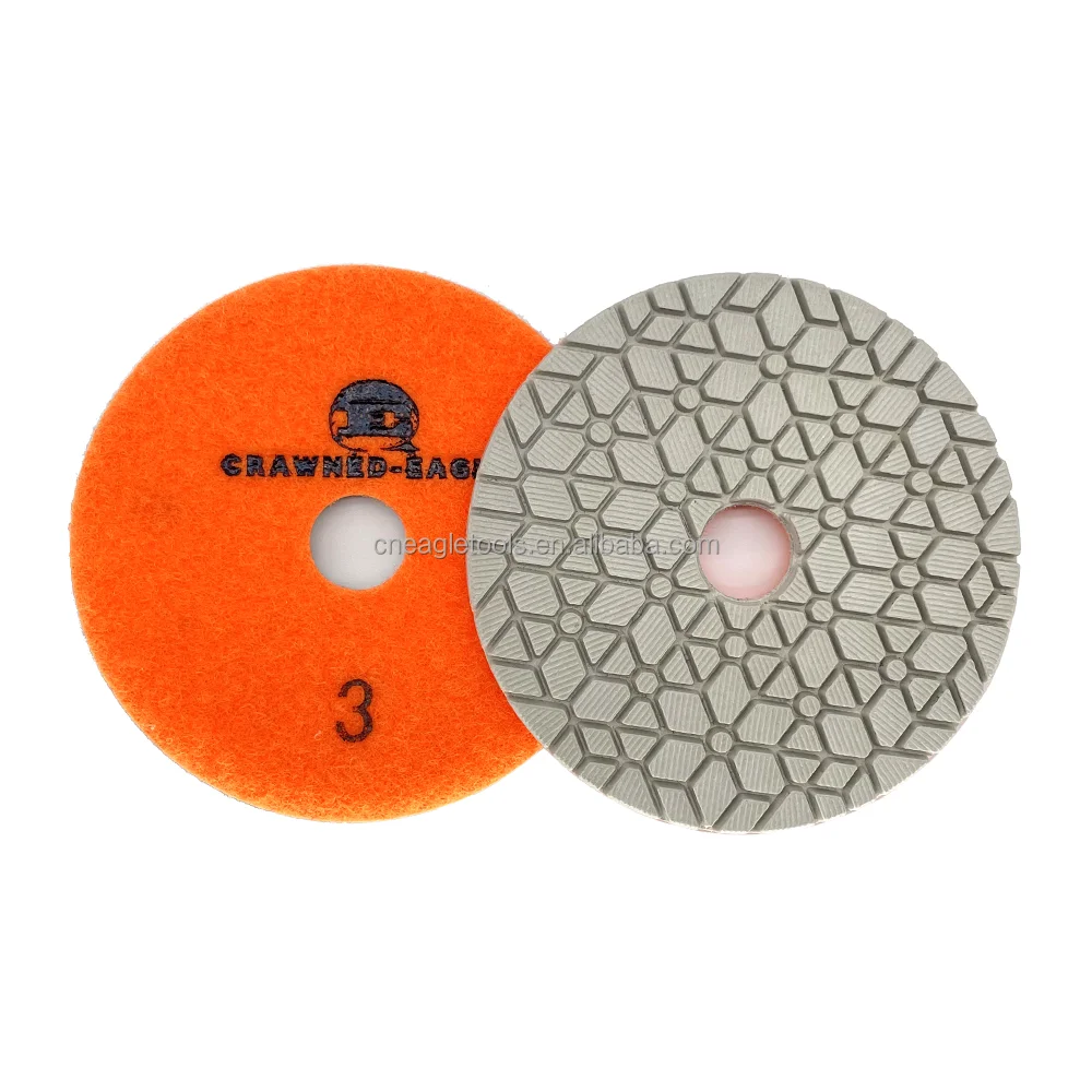 Crawnedeagle Supper Quality 100mm Diamond Polishing Pads 3 Step Hybrid ...