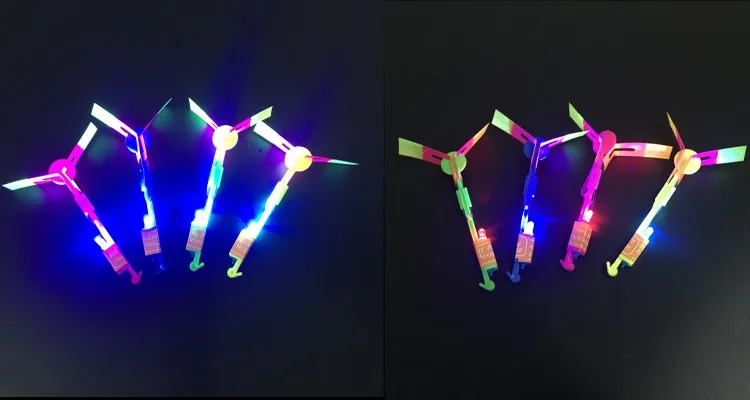 Spring Toys For Kids Outdoor LED Arrow Helicopter Toy - Elastic Powered ...
