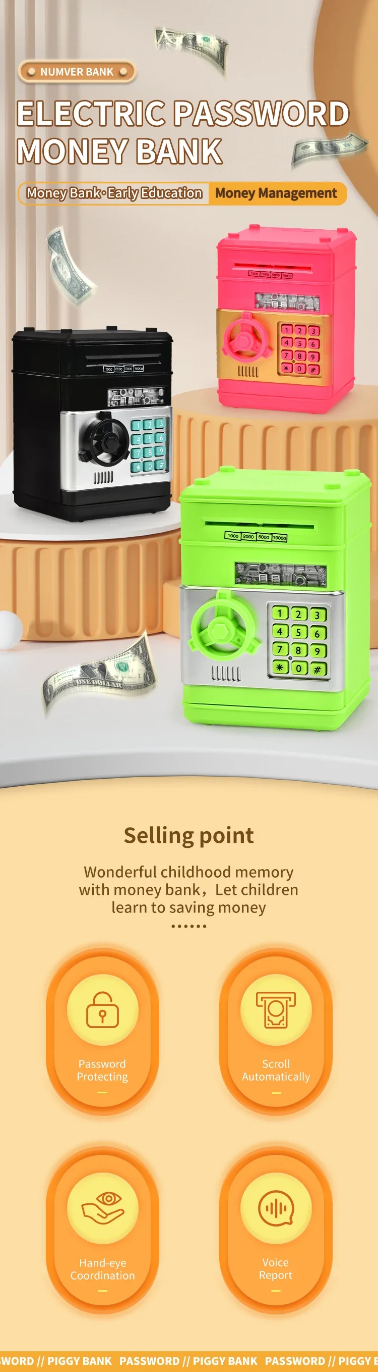 Electric Password Atm Machine Piggy Bank for Children Play| Alibaba.com