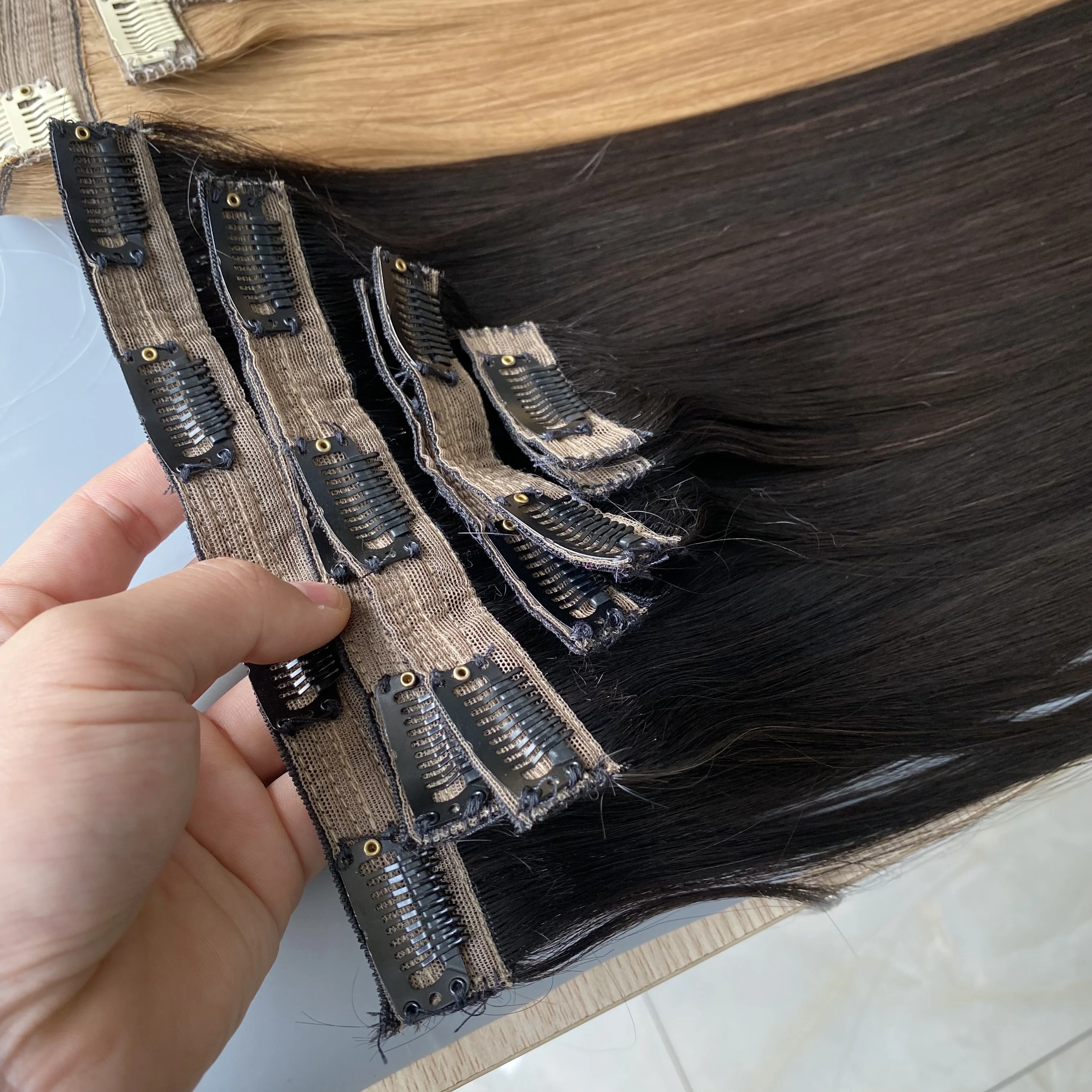 Invisible Roots Clip In Hair Extensions Double Drawn Raw Vietnamese ...