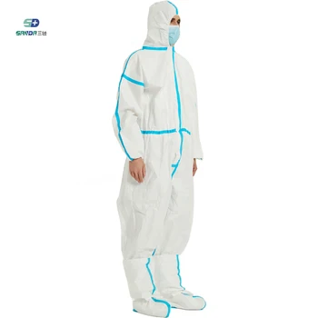 Fully Sealed Ppe Sf Long Sleeve Work Coveralls Unisex Disposable ...
