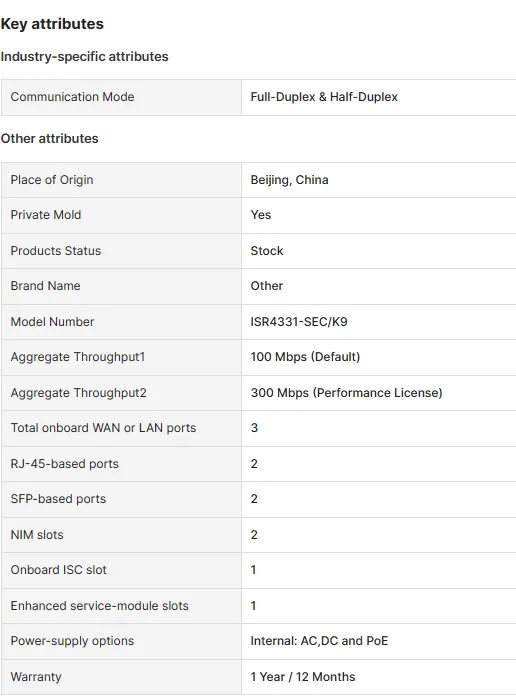 100% Original Isr 4300 Series Router Isr4351-sec/k9 - Buy Isr4351-sec ...
