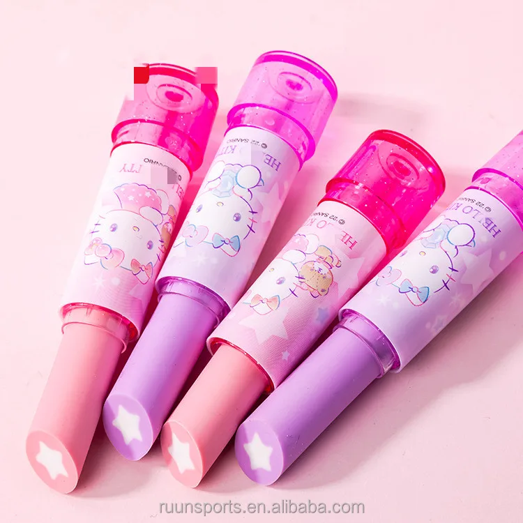 Ruunjoy Kawaii Sanrioed Stationery Lipstick Design Eraser Creativity ...