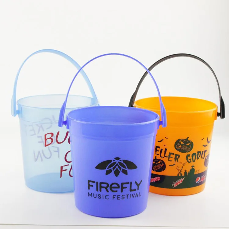 Reusable Rum Punch Bowls Bucket for Ice and Drinks 32 oz Clear Plastic ...