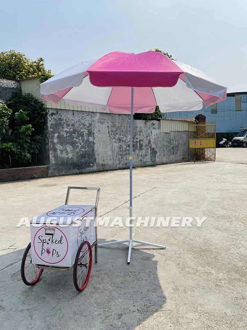 Street Bicycle Ice Mobile Hand Push Cream Cart Solar Powered Freezer ...