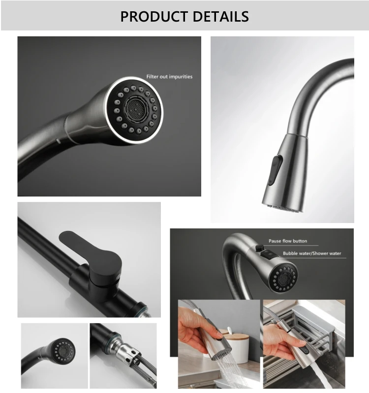 New Stainless Steel 304 Water Tap Modern Kichen Kitchen Taps Brass Pull ...