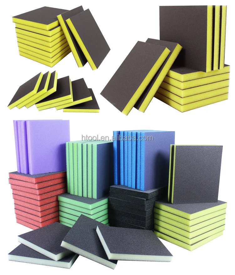 High Density Sponge Sanding Block 120# Wet Dry Sand Paper Brick Sanding ...