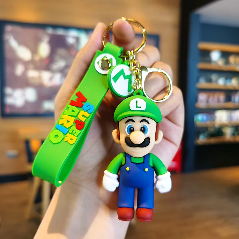 Cartoon 3D PVC Anime Super Marios Bros Keychains
