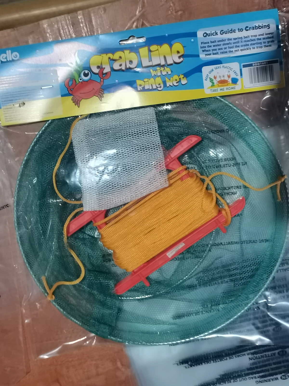 Crab Fish Crayfish Lobster Drop Net With Bait Clip & Rope Safe Crabbing ...