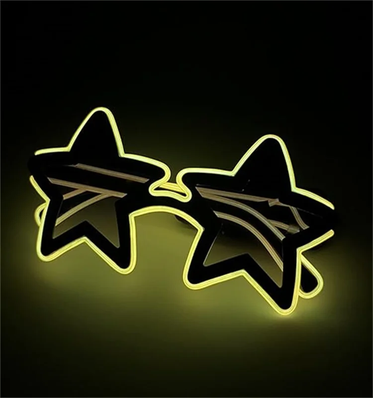 Wholesale Wireless Glow Star Eyes Glasses EL Wire Glowing Eyewear LED ...