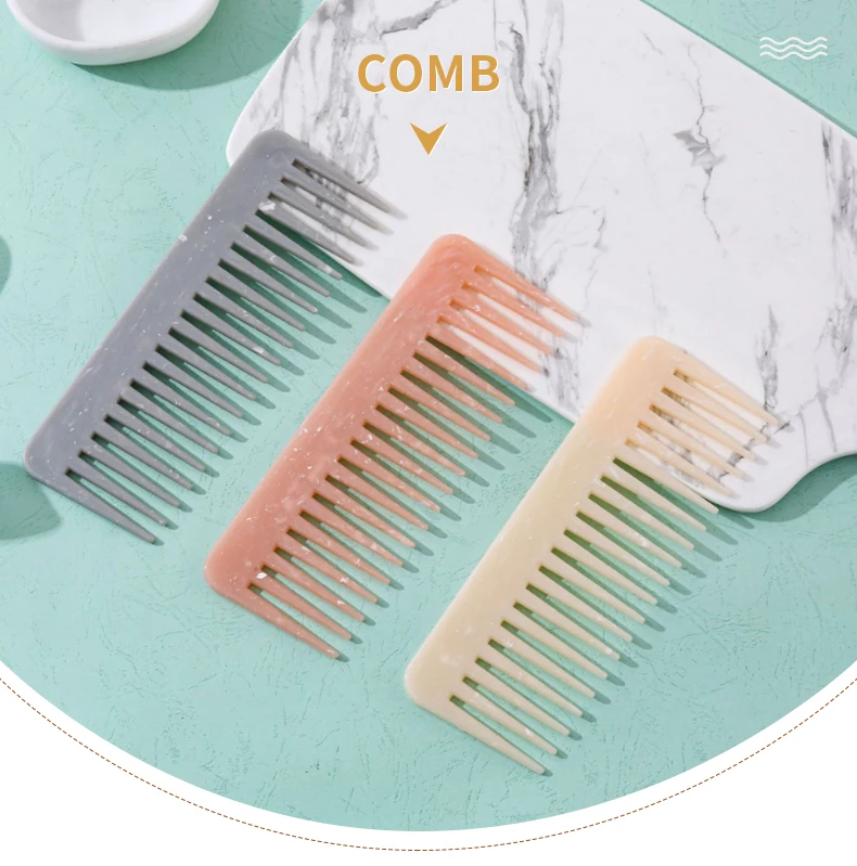 Custom Color Logo Professional Plastic Wet Marble Pattern Hair Combs ...
