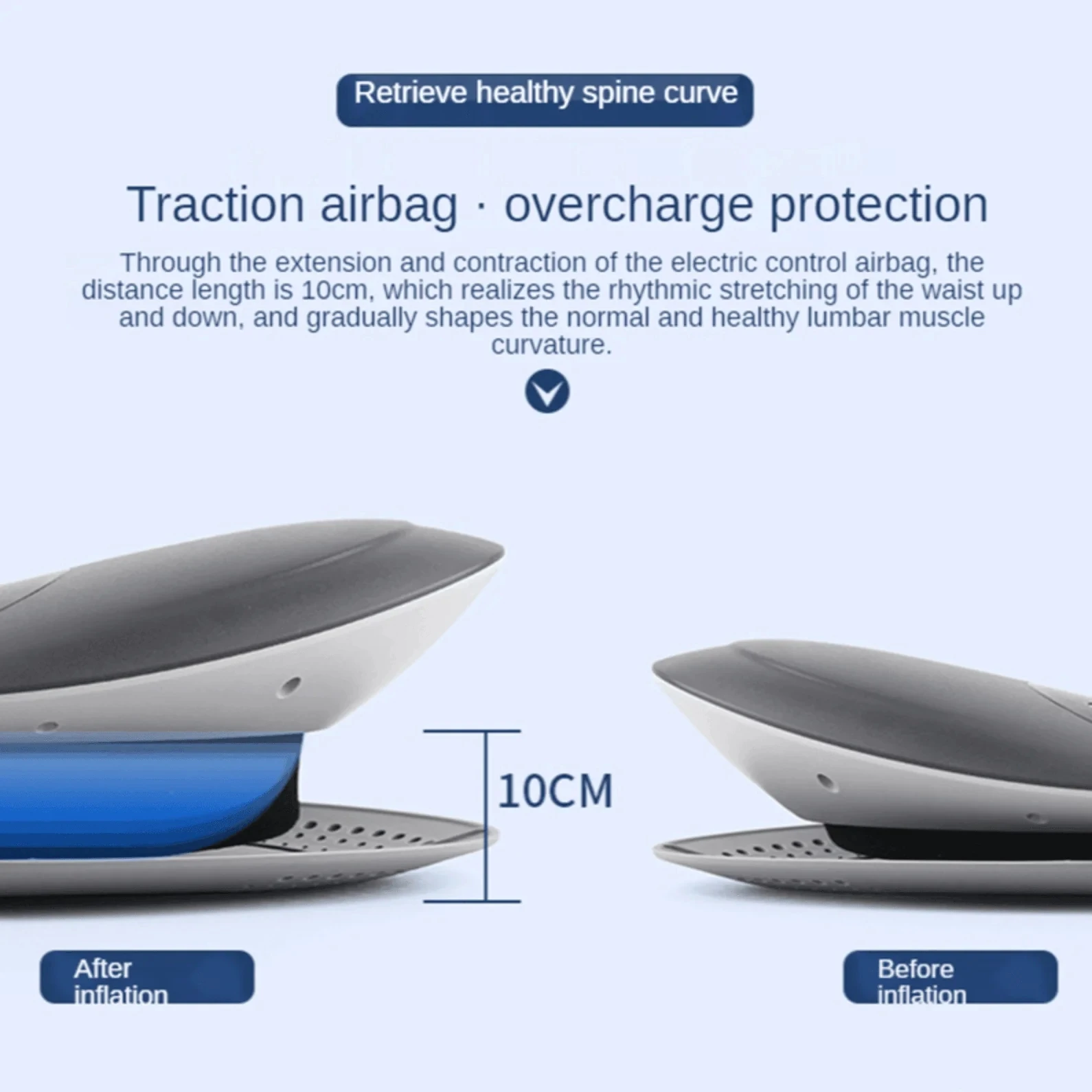 Adjustable Intensity Back Sciatica Pain Relief Electric Inflatable Back ...