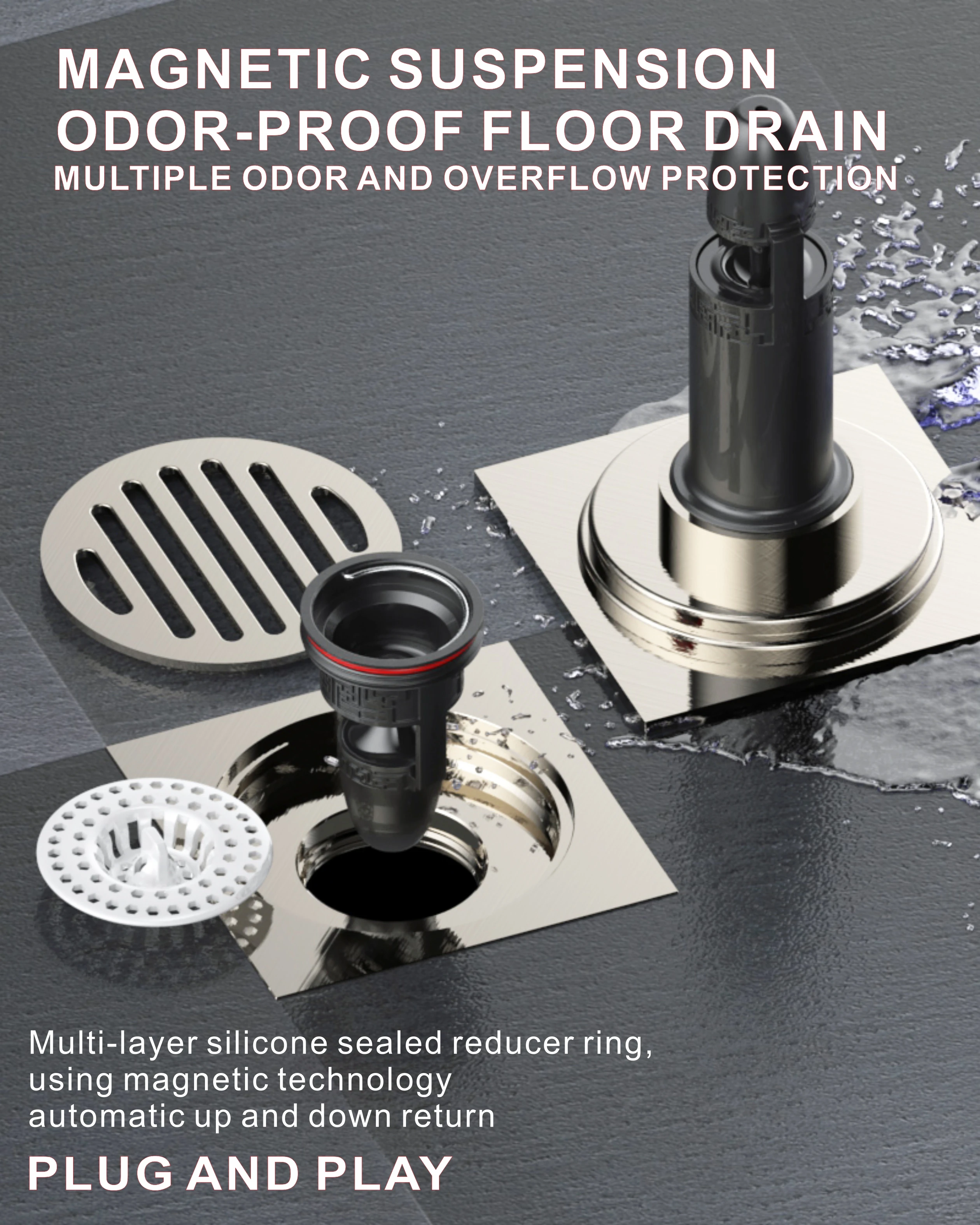 Magnetic Levitation Floor Drain Core Toilet Anti-odor Floor Drain Anti ...