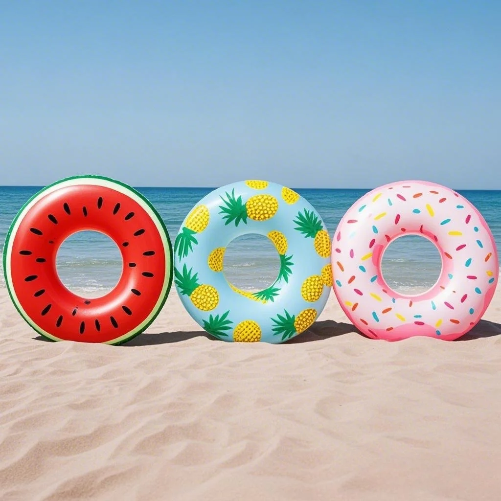 Custom Summer PVC Watermelon Design Inflatable Swimming Ring