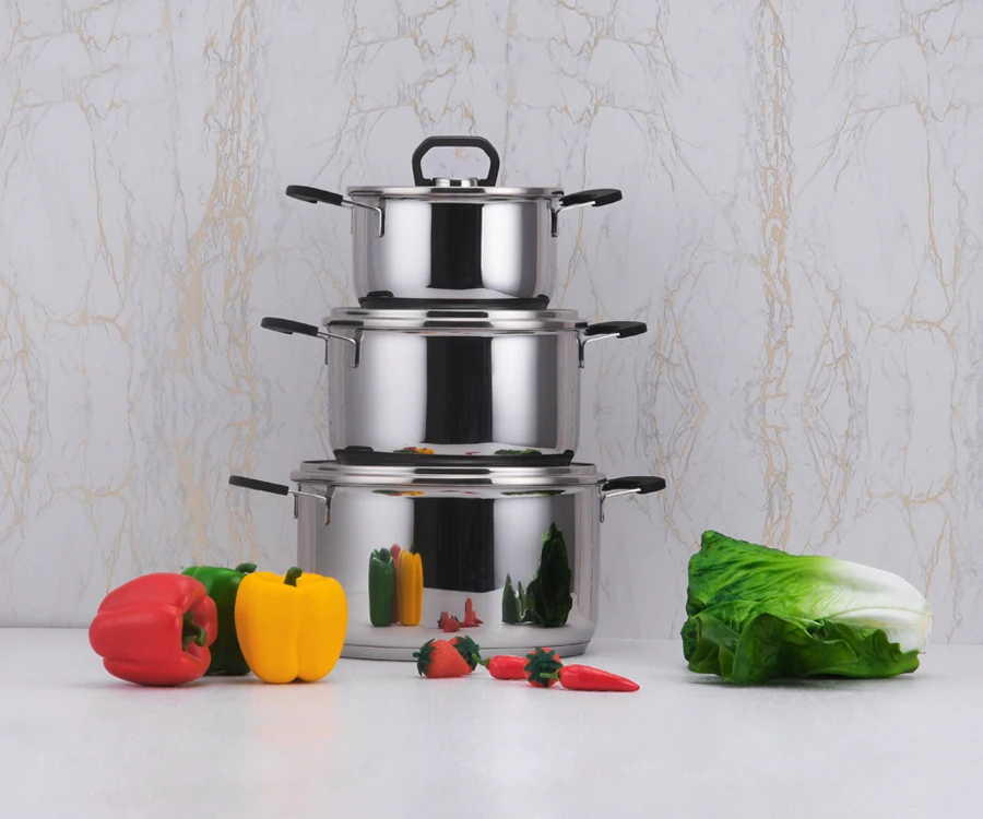 3 Ply Stackable Thick Base Induction Kitchen Utensils Kitchenware ...