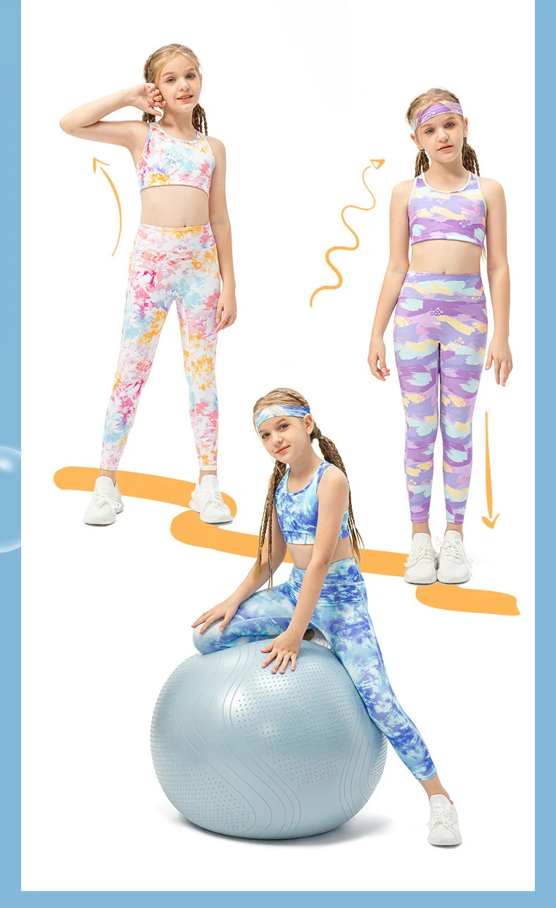 Hot Selling Children's Sports Printed Yoga Girls Fitness Dance Training ...