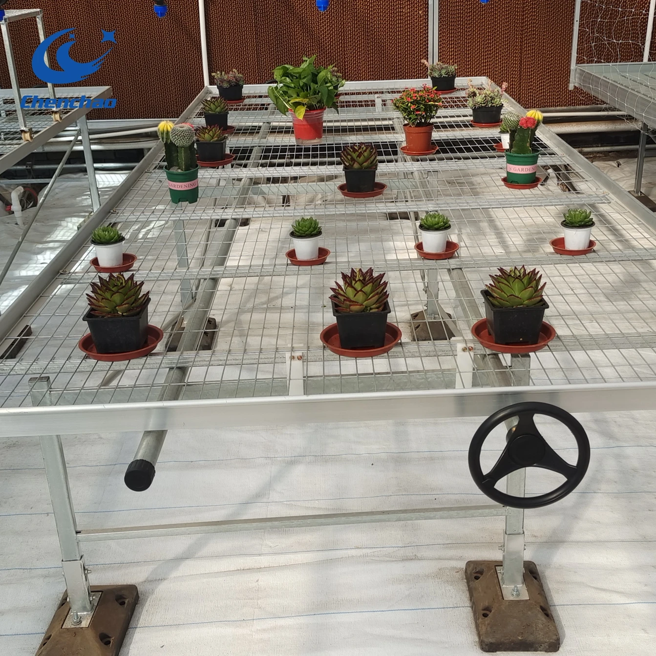 Expanded Metal Bench Top Panels Greenhouse Rolling Bench - Buy ...