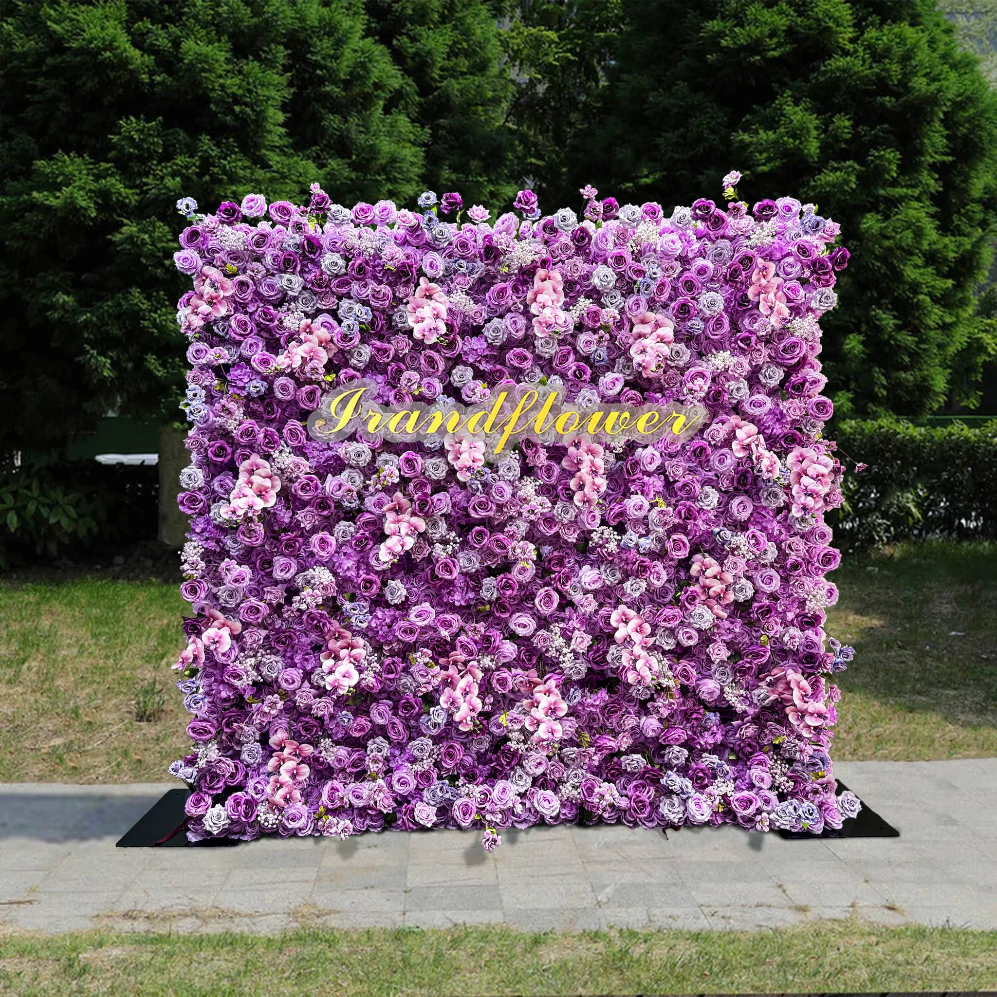 Customized 5D Flower Backdrop Wall Roll up Colorful Silk Artificial ...