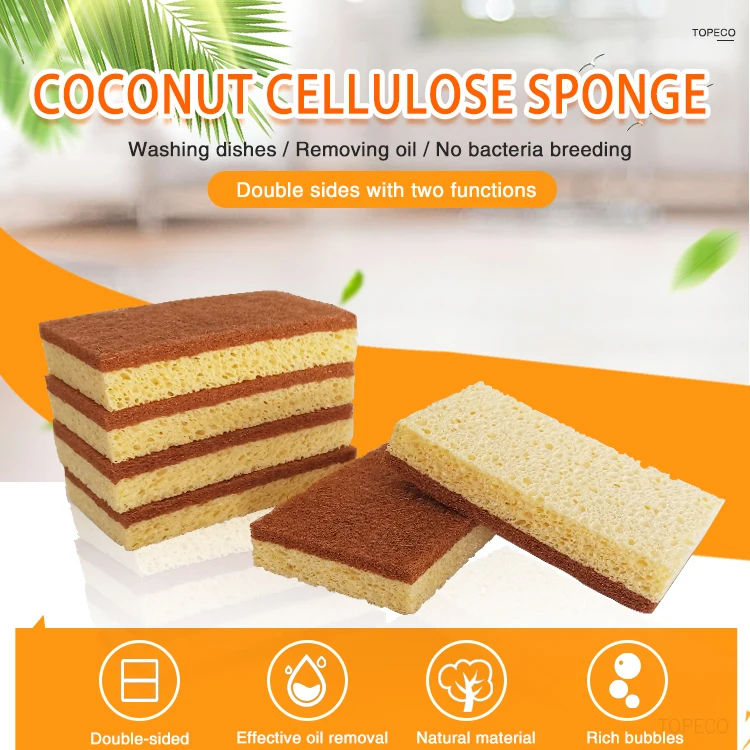 Topeco Raw Biodegradable Coconut Fiber Coconut & Wood Sponges Coco ...