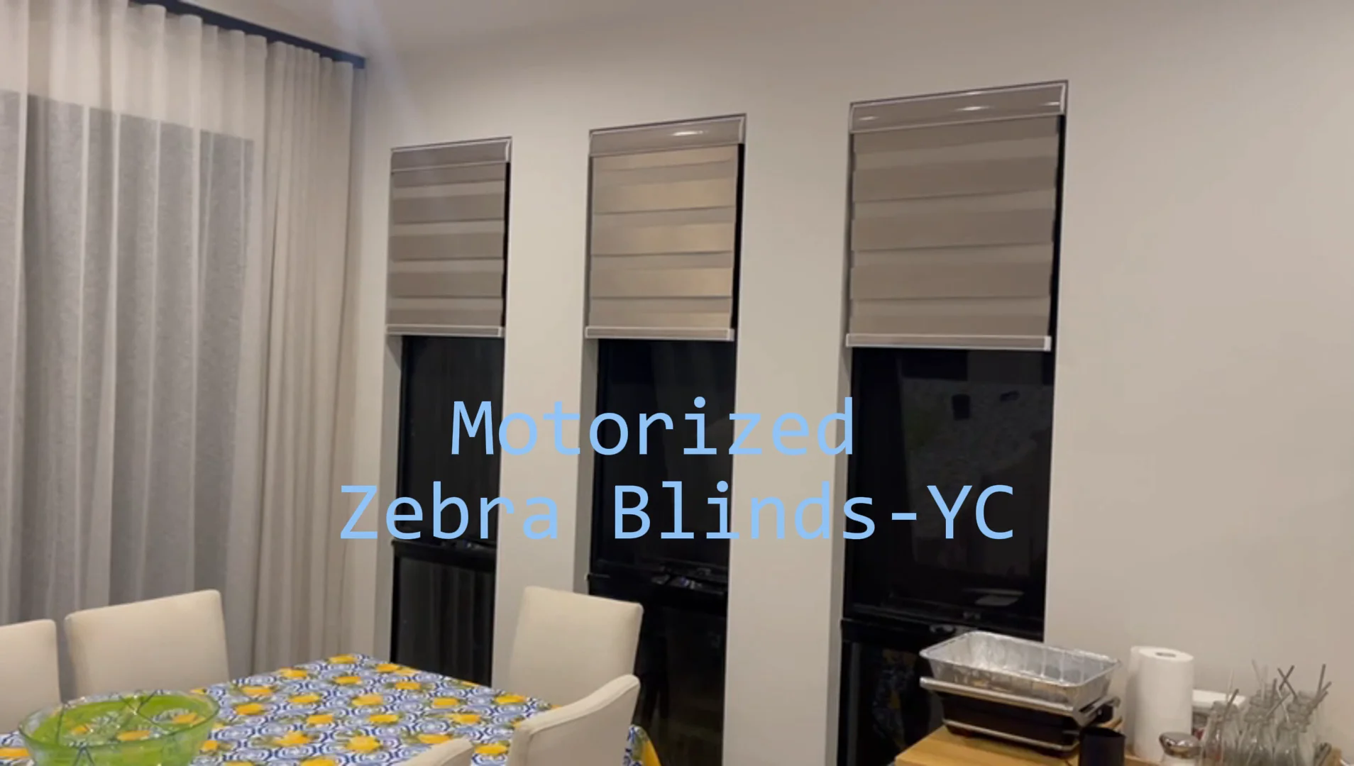 Automatic Double Zebra Shade Electric Motorized Zebra Blinds Electric ...