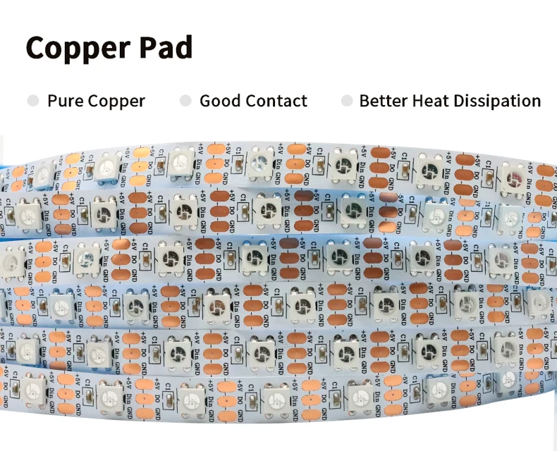 Dream Color Ws2812 Pixel Strip DC5V 30 60 144 Leds Pixel RGB Lighting ...