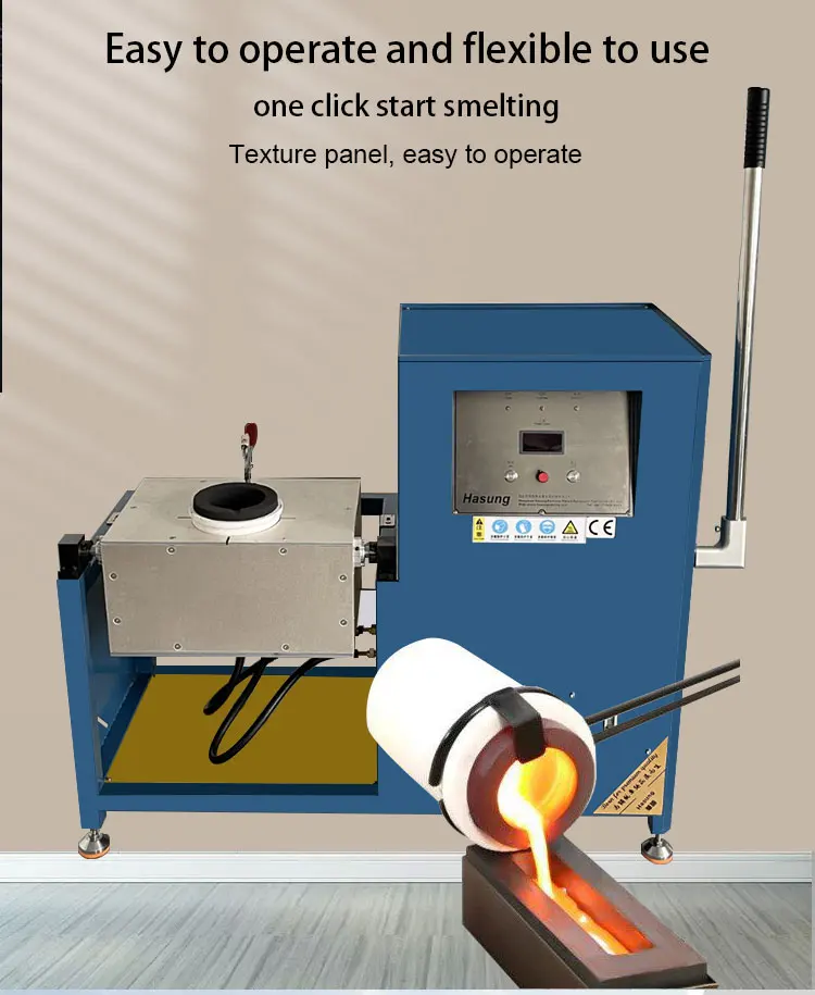 High Performance 20kg Tilting Induction Melting Furnace For Smelting ...