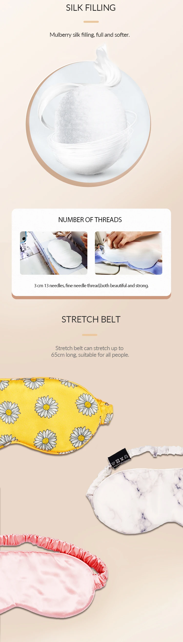 Custom Adjustable Double Sided Luxury 100% Silk Eye Mask Set Sleeping ...