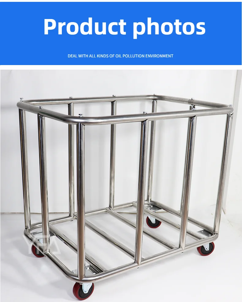 Plastic Laundry Cart Hospital & Hotel Dirty Linen Trolley Stainless ...
