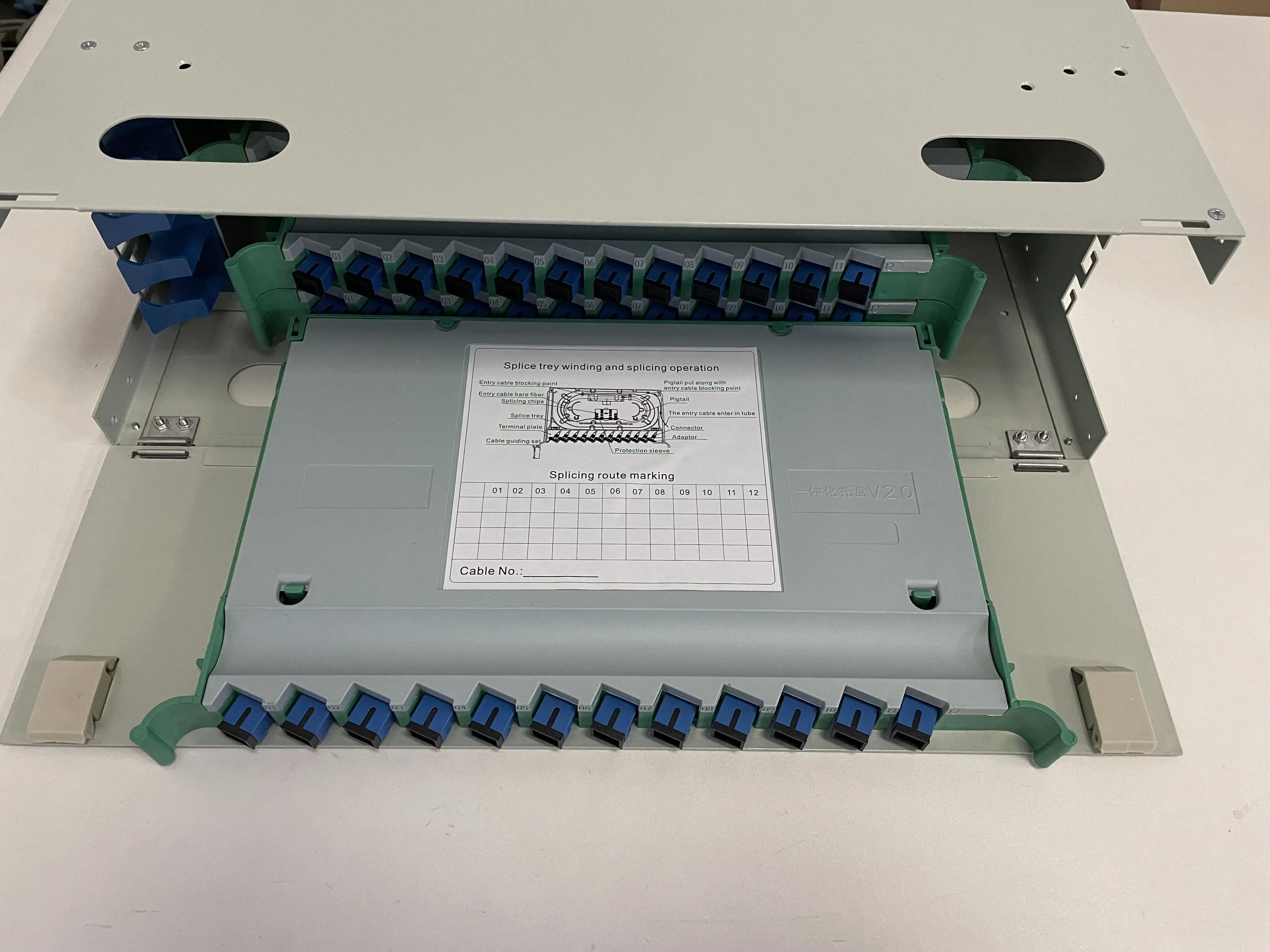 4U Rack Mount 12 24 48 96 144 Core Port ODF with splice tray Optical ...