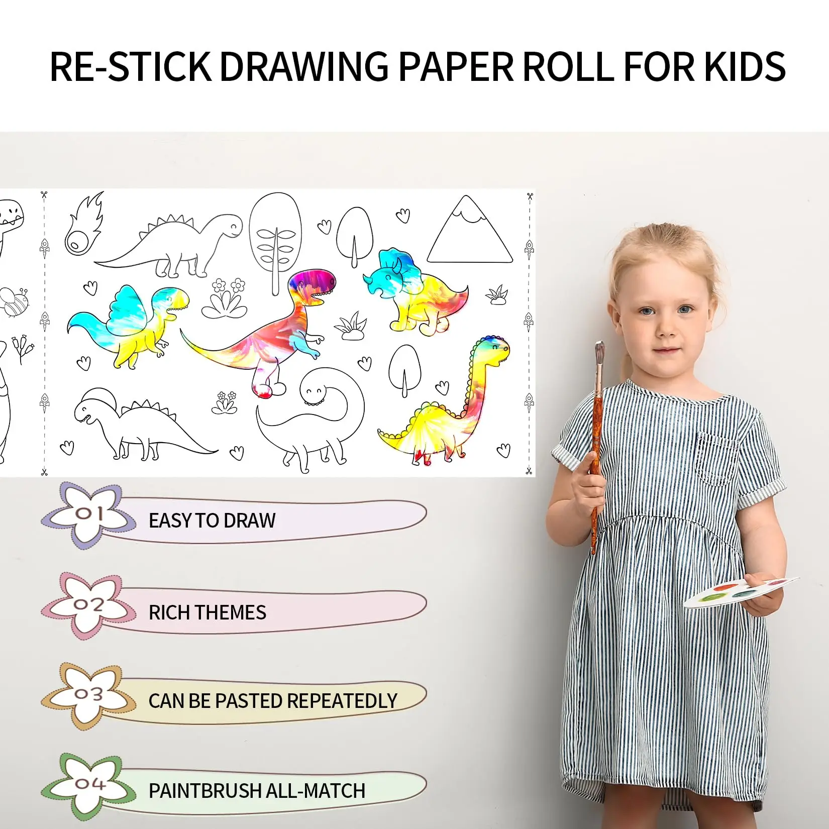 Children's Drawing Roll -coloring Paper Roll For Kids,Drawing Paper ...