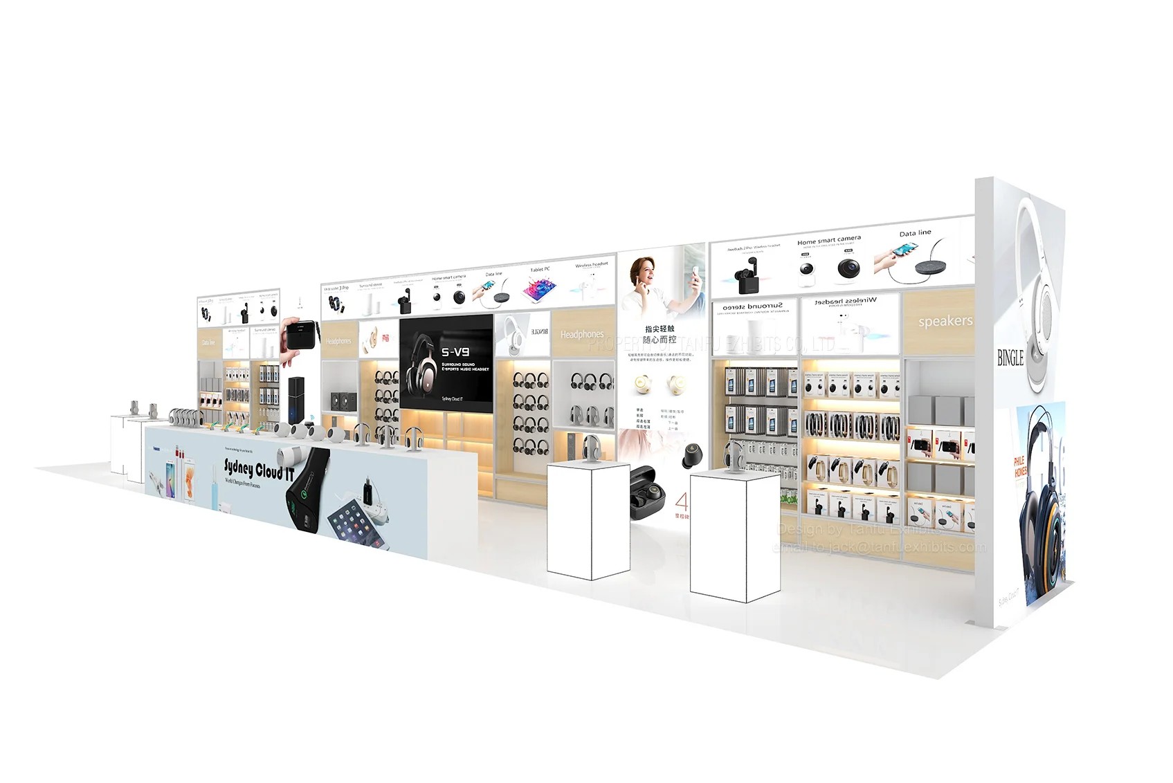 Flexible Modular Aluminium Trade Show Shop Booth With Backlit - Buy ...