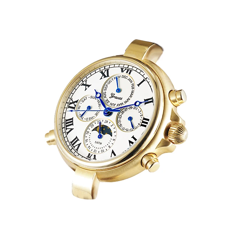 Vintage Mechanical Men's Watch Perspective Watch Back Leather Watches ...