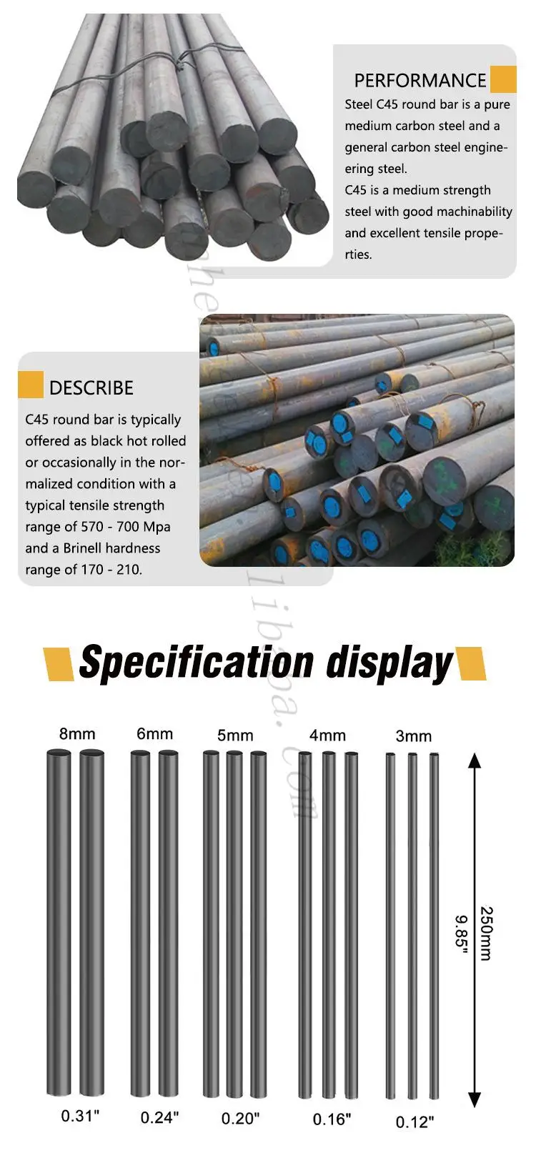 High-quality Steel Round bar Steel bar Carbon Steel Round Bars ASTM ...