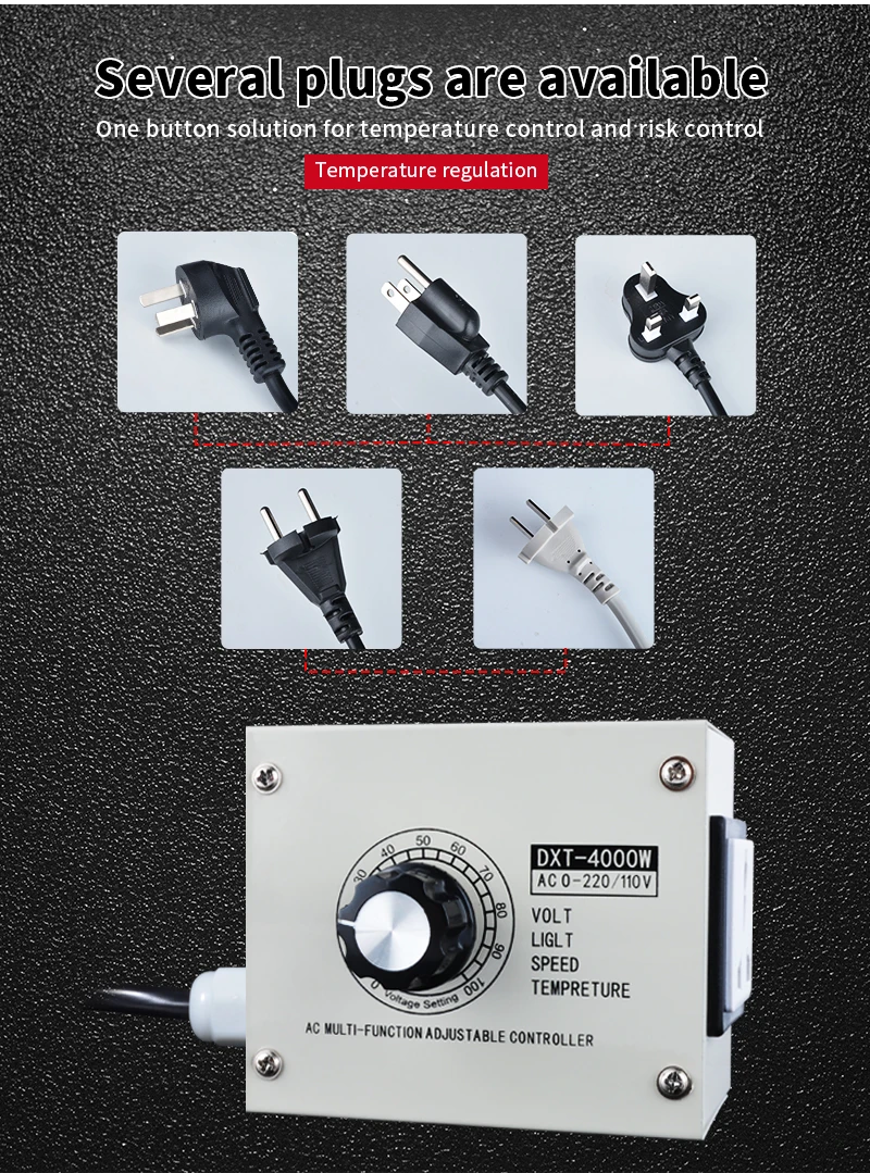 SCR Voltage Regulator Adjust Motor Dimmer Speed Control Thermostat ...