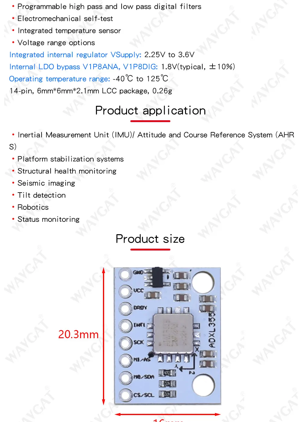 ADXL355 Industrial Triaxial Accelerometer Module - Low-Power Digital ...