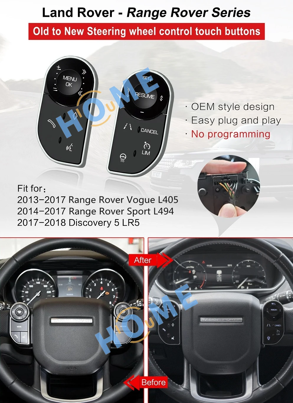 Car Steering Wheel Touch Buttons for Land Rover Range Rover