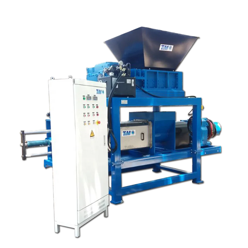 oil palm empty fruit bunch shredder and dewatering screw press machine ...