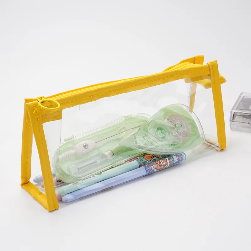Simple Pvc Clear Pen Bag Pencil Case Plastic Transparent Stationery ...