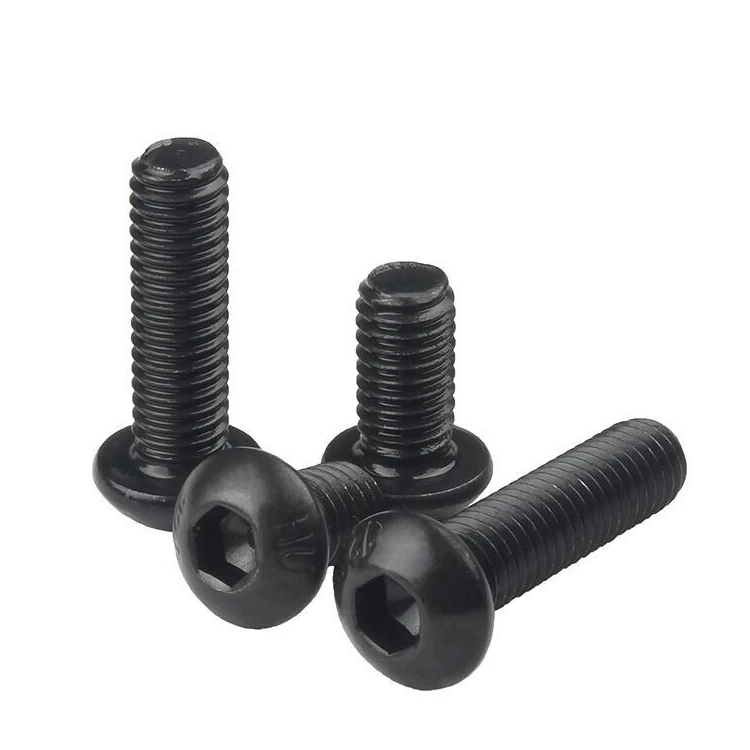 M3 M4 M5 M6 M8 M10 M12 M16 Iso7380 Allen Bolts Black Steel Machine Hex Socket Button Head Screws ...